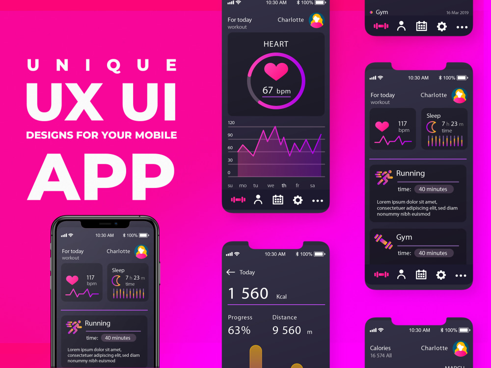 Unique UI UX design for your mobile app and web apps | Adobe XD | Upwork