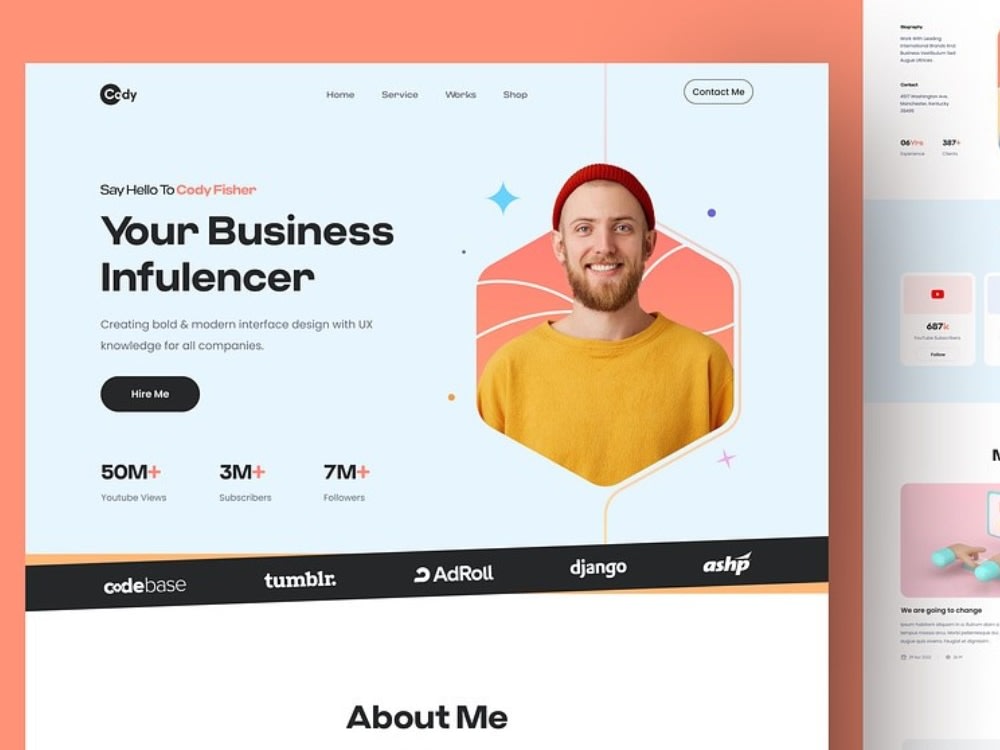 A responsive custom portfolio website deign using elementor pro | Upwork