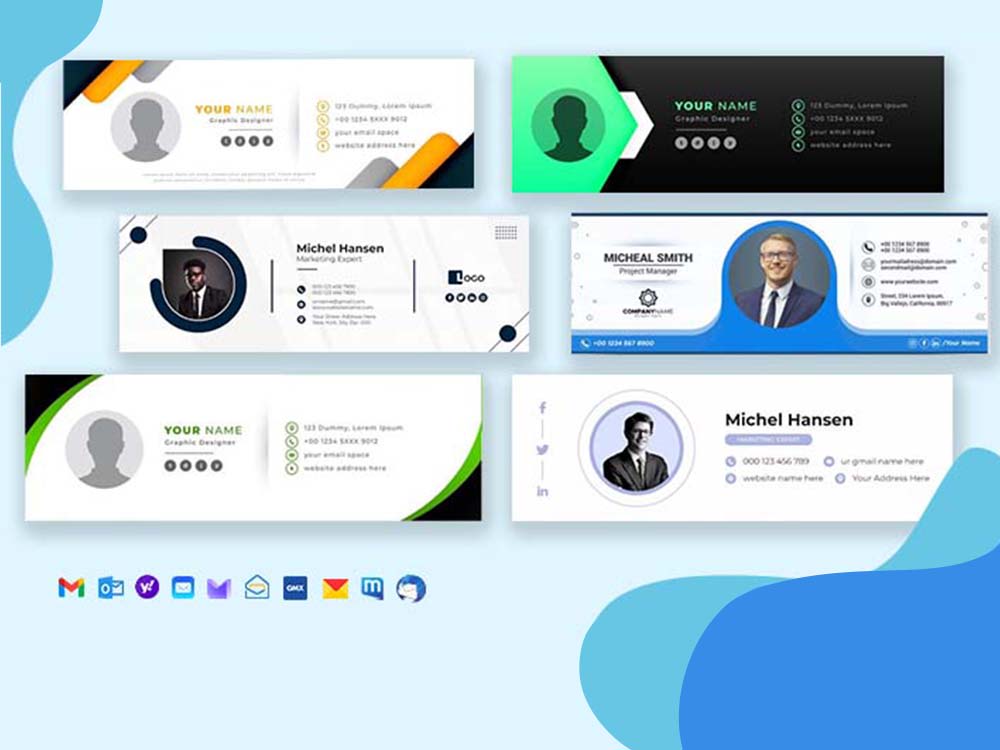 Clickable html animated email signature | Upwork