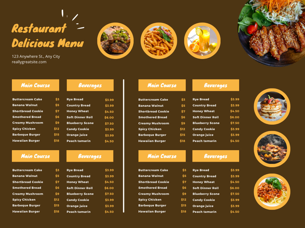 An elegant & customized food menu, restaurant menu or price list | Upwork