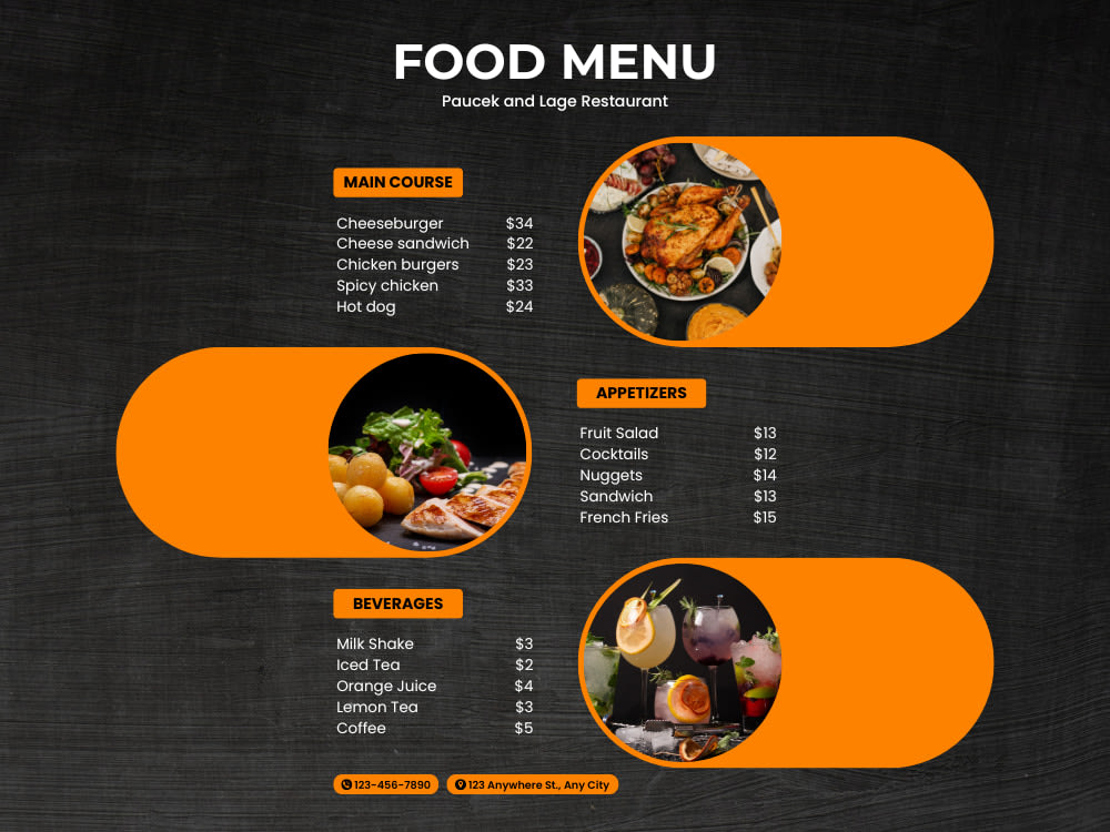 An elegant & customized food menu, restaurant menu or price list | Upwork