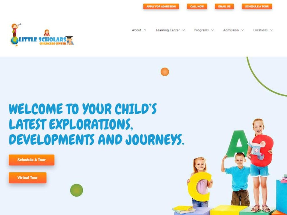 A childcare website, daycare, kindergarten, preschool, nursery school ...
