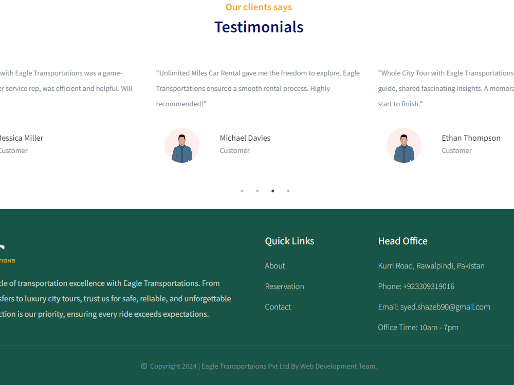 A transportation website made in react js | Upwork