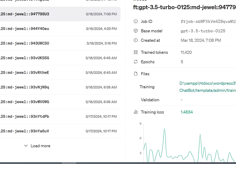 Chat gpt chatbot with openai Fine-tuning MODEL in WordPress plugin | Upwork