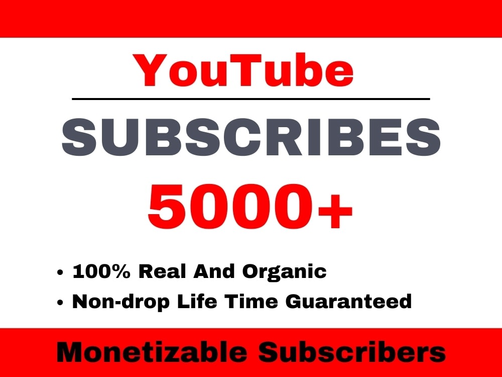 Youtube subscribers | non-drop 100% guaranteed 5000 youtube subscribers | Upwork
