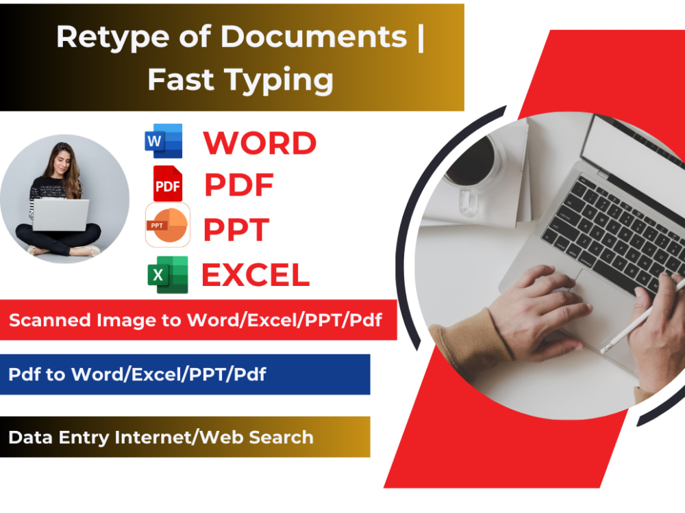 Retype of the documents in MS word, convert image in to word, pdf | Upwork