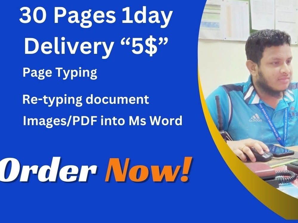 Provide fast typing , retype scanned pages, pdf to word, pro typist ...