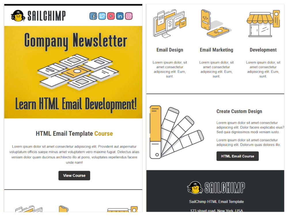 A responsive HTML email template or newsletter | Upwork