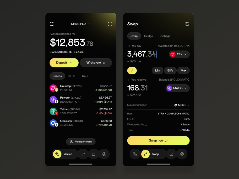 A Amazing & Modern Crypto wallet Mobile app UIUX design | Figma Expert ...