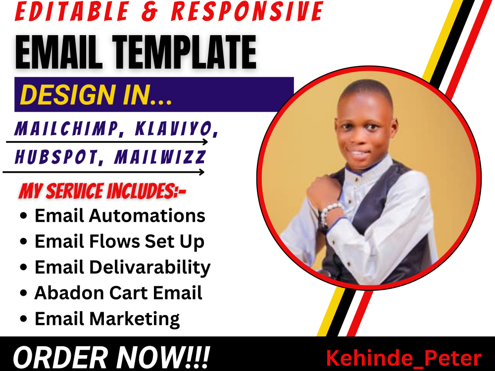 Editable Klaviyo Mailchimp Email template design ecommerce email flow ...