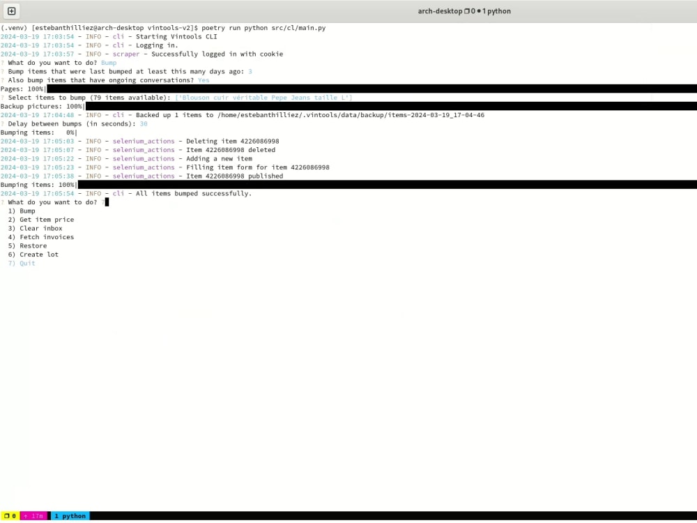 A Vinted scraping bot and Vinted automation tools | Upwork