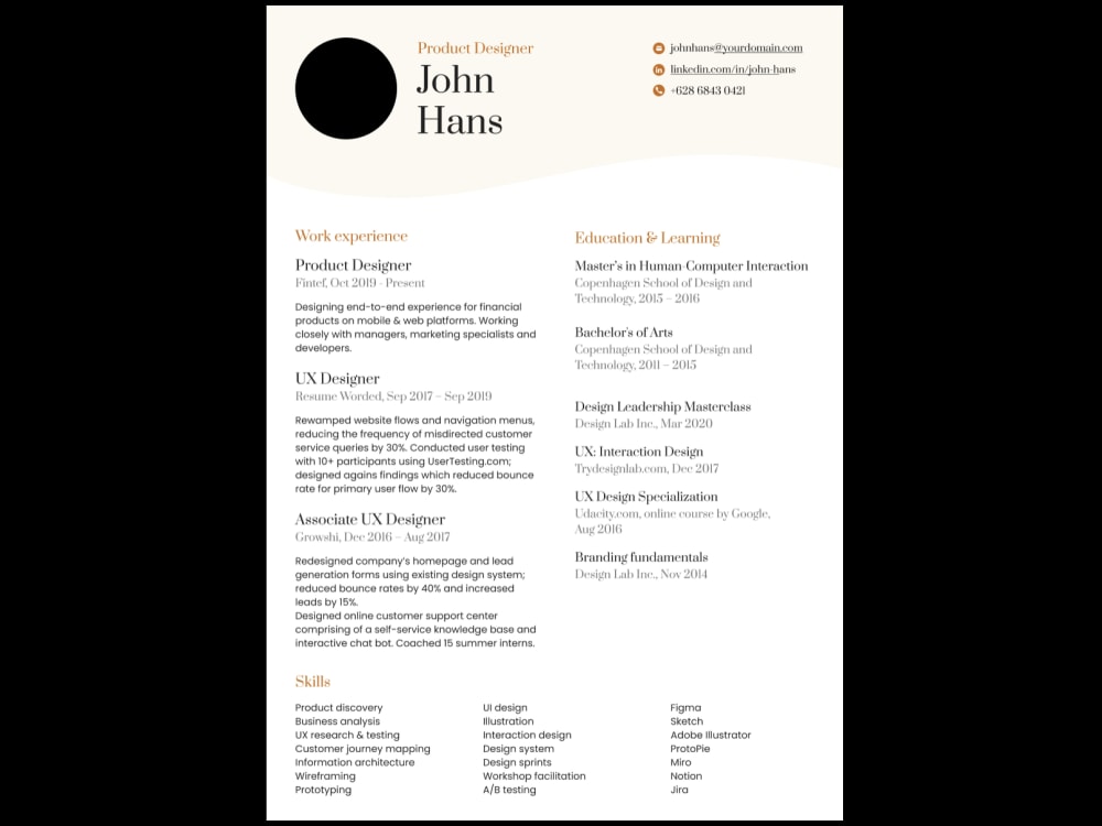 A standardize HR & ATS-Friendly CV/Resume | Upwork