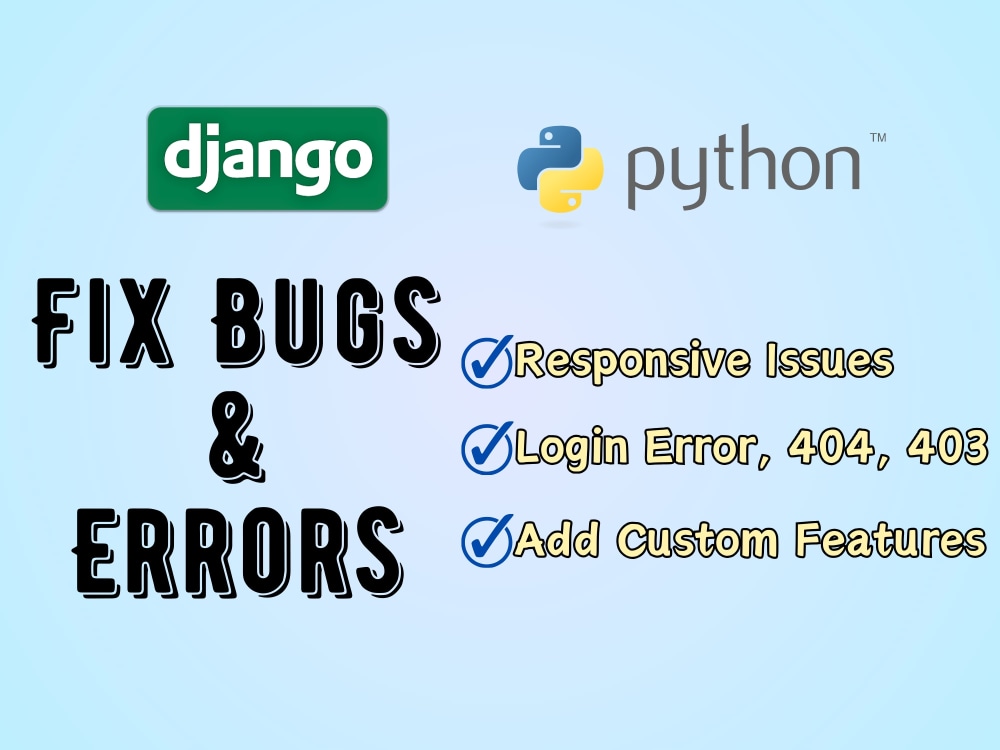Bug or Error Fixing in your Python Code or Django Website | Upwork