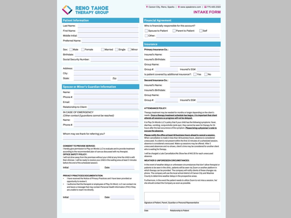Professional Fillable PDF Form with Custom Design | Upwork