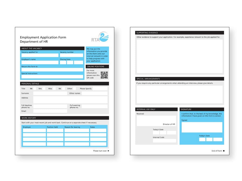 Professional Fillable PDF Form with Custom Design | Upwork