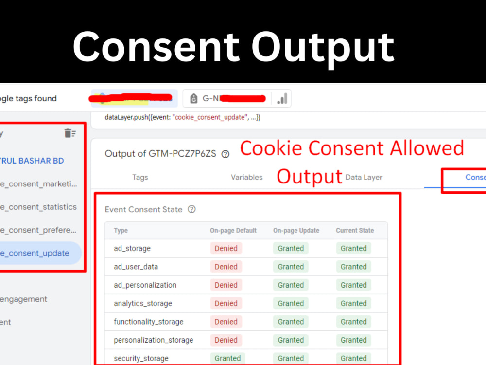 Cookie consent banner setup of Google consent mode v2, gdpr or ccpa by ...
