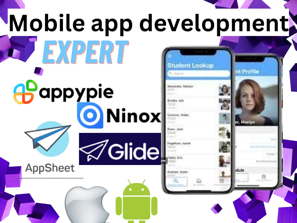 A responsive mobile app using glide ninox thankable appypie io | Upwork