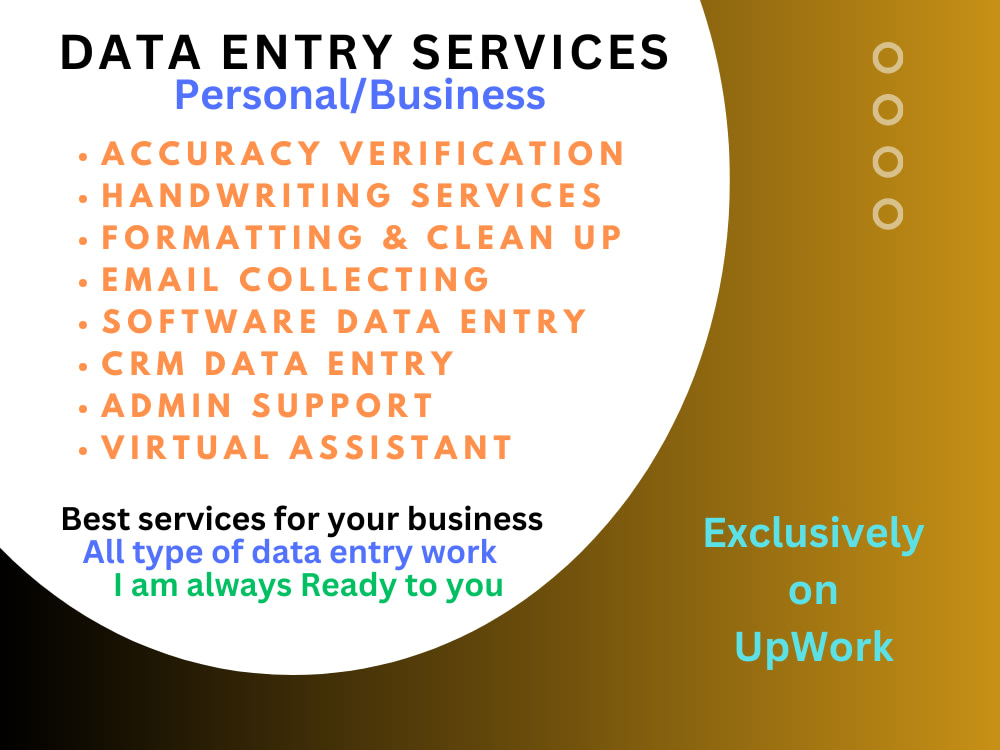 Professional & high-quality Data Entry services with 100% accuracy | Upwork