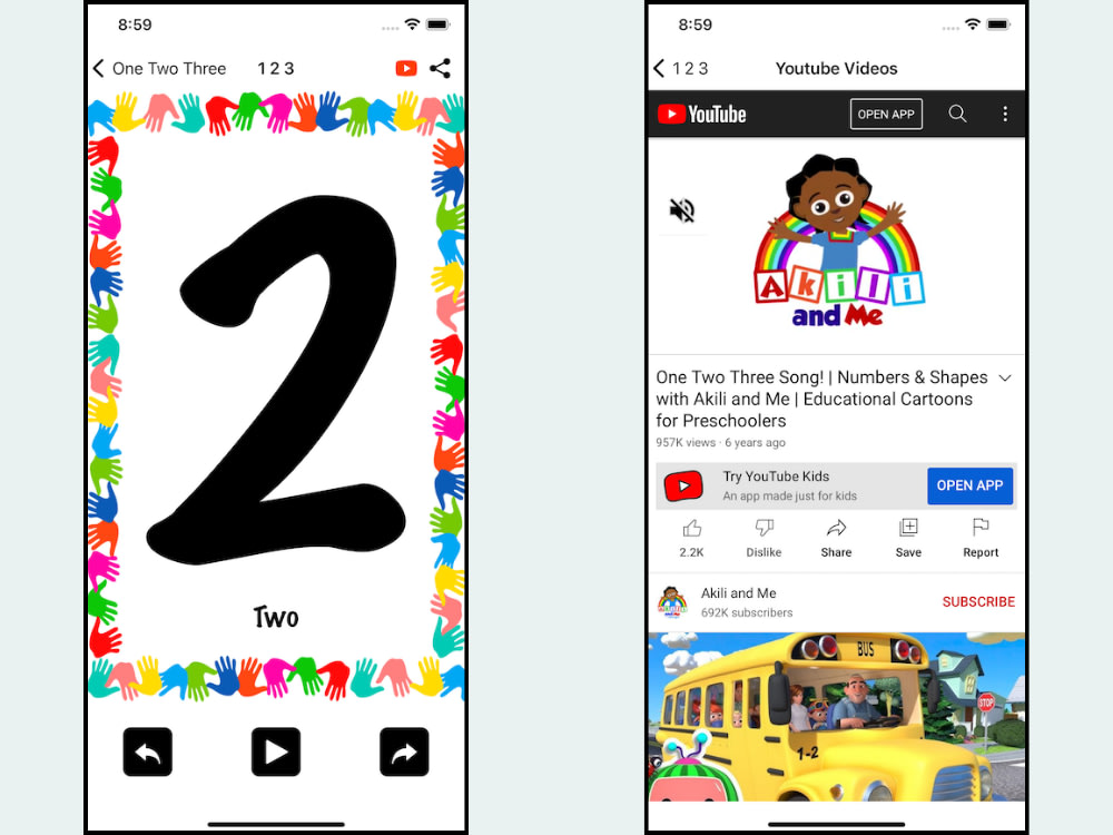 Alphabets And Numbers Kids App | iOS Mobile App | Native App | Upwork