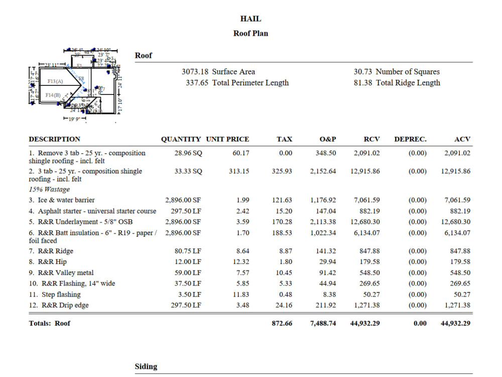 Best Xactimate insurance claim with Sketches | Upwork
