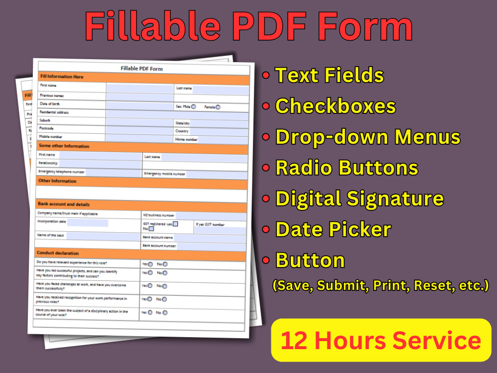 Professional Fillable PDF Forms within 24 Hours. | Upwork