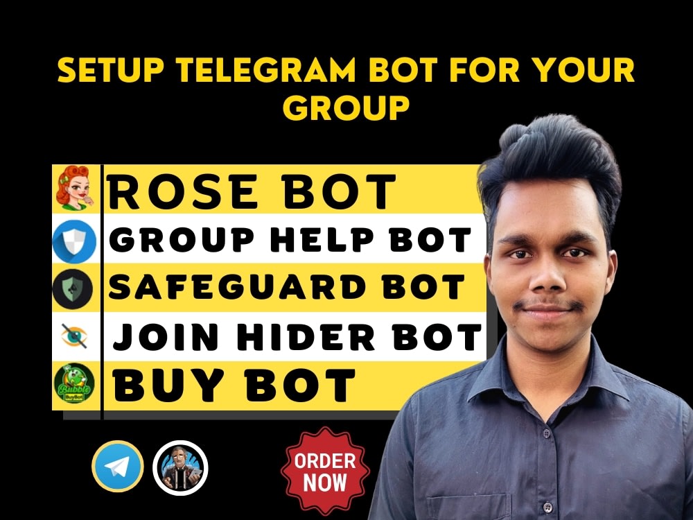 An advance Telegram bot creator & setup a professional telegram group bot | Upwork