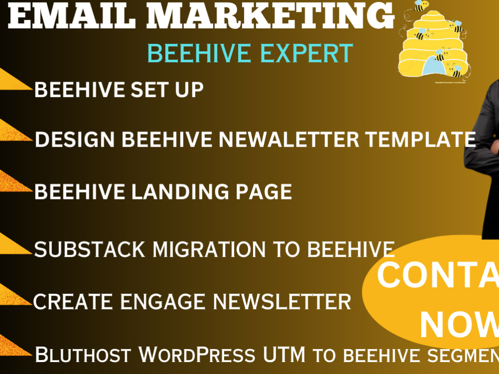 Set up beehive landing page, design beehive newsletter template | Upwork