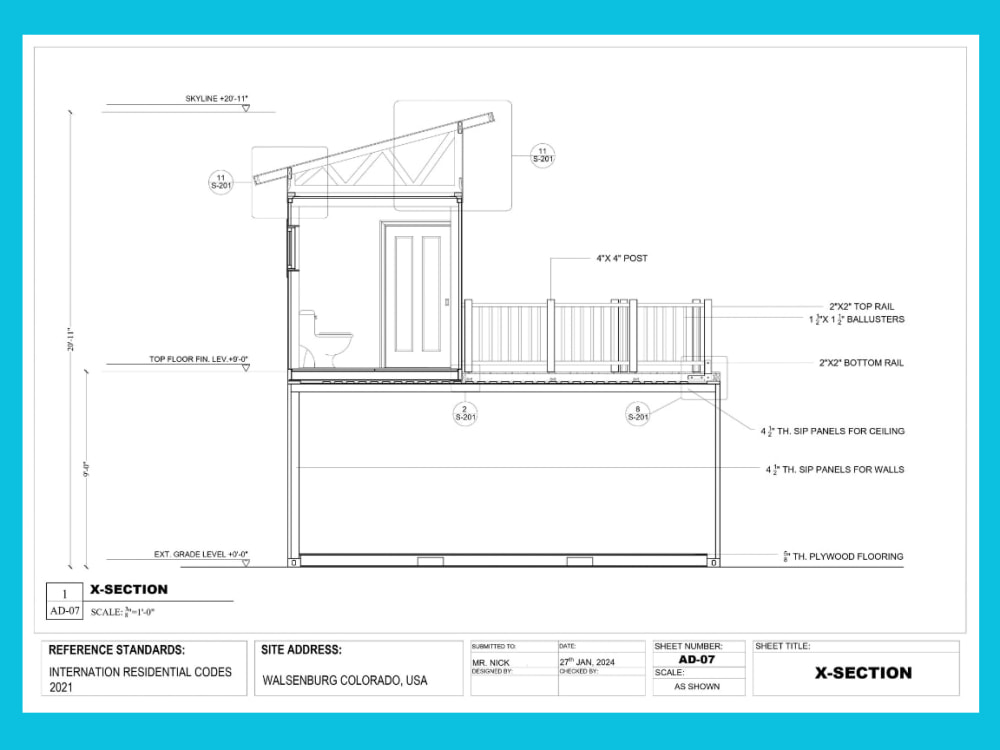 Shipping container house design as per international residential codes ...
