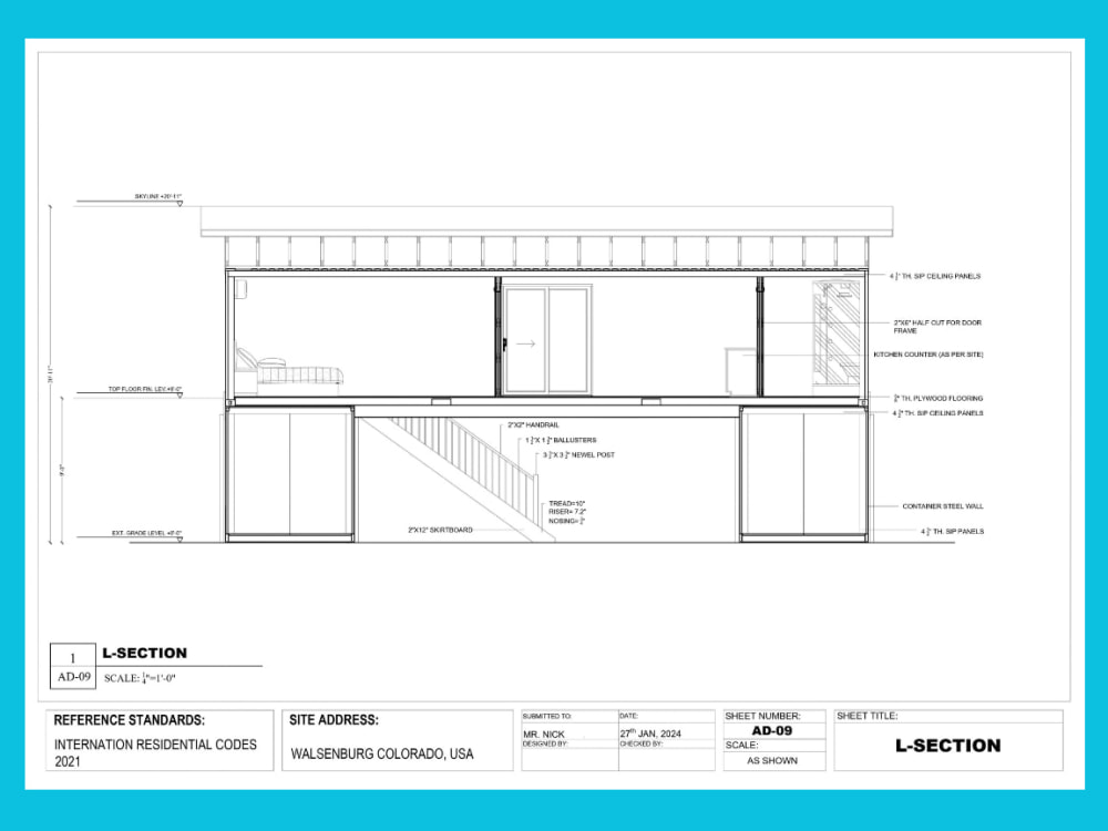 Shipping container house design as per international residential codes ...