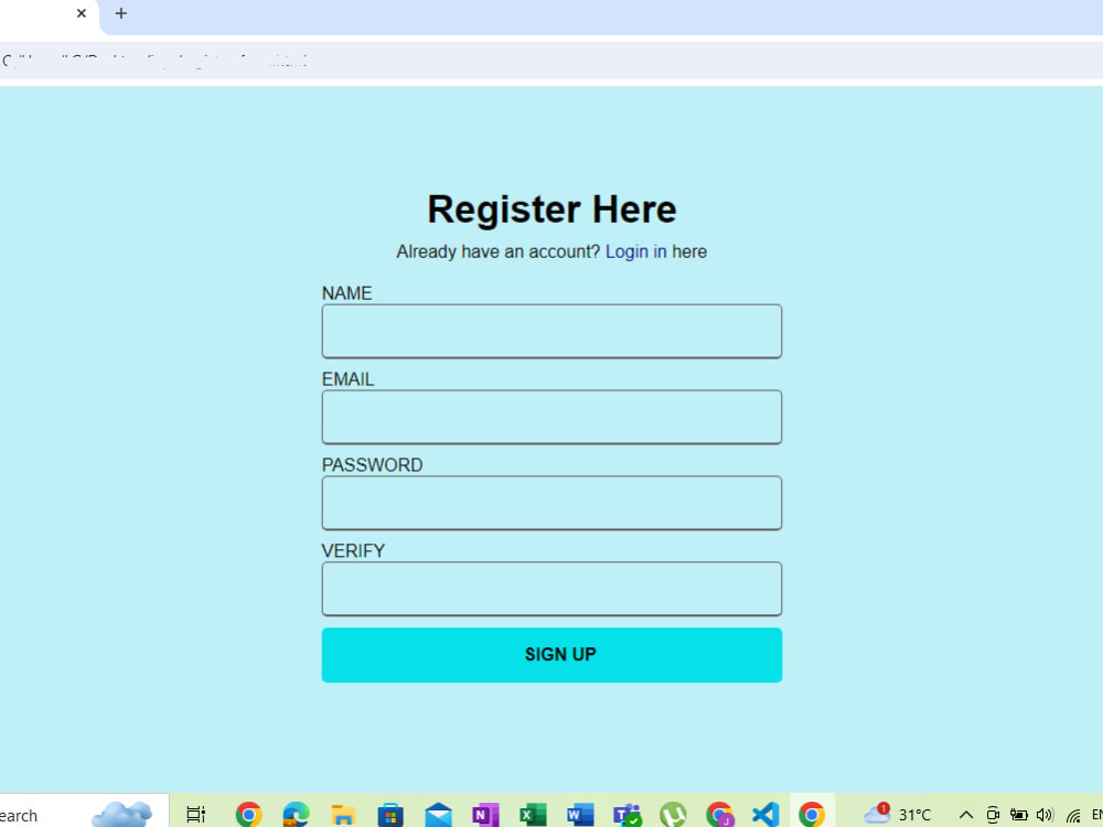 Simple Register Form Html And Css Upwork