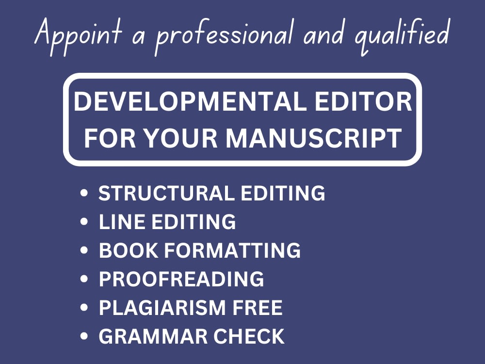 A top notch developmental editing for your manuscript | Upwork