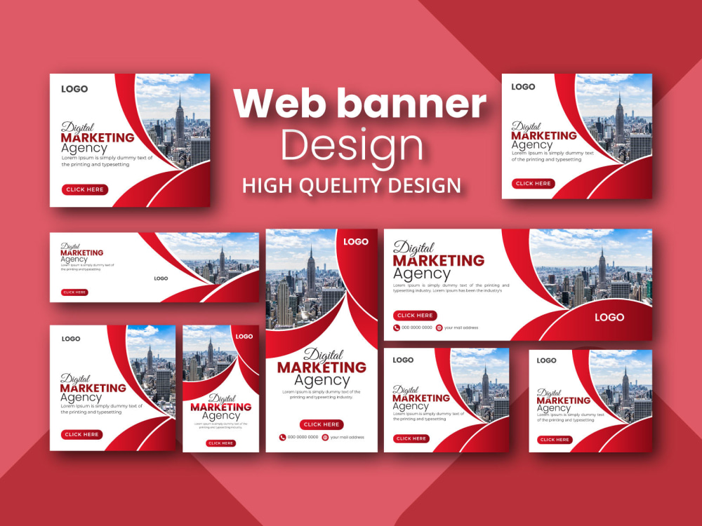 A Creative Website Banner and animated banner, advertising Banners | Upwork