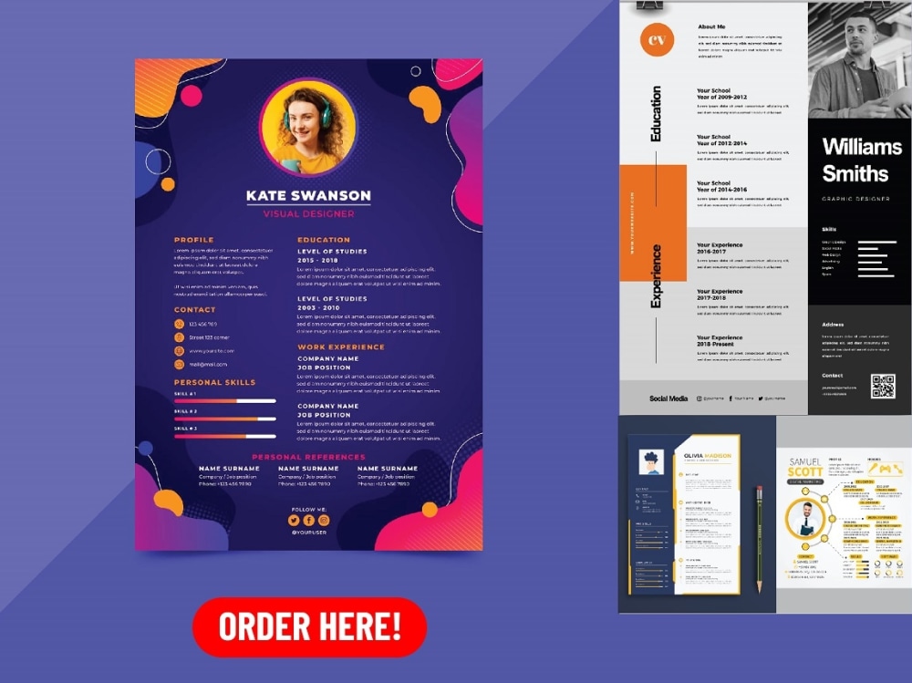 Unique cv design with infographic elements | Upwork