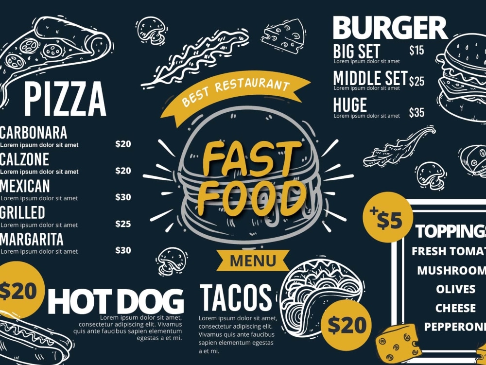 Menu Designs for your Restaurants, food menu or price list | Upwork