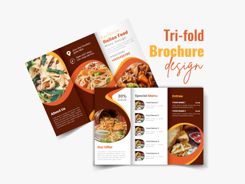 Restaurant food menu card/brochure design with unique concept | Upwork