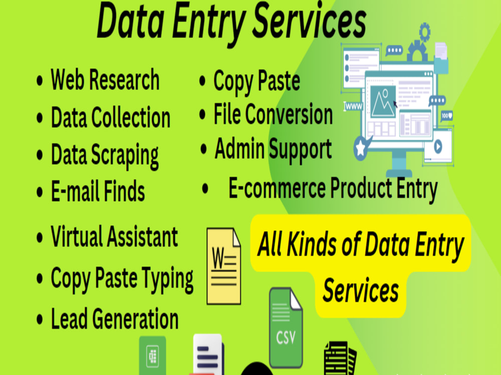 Data entry, Web Research, Data Collection as your virtual assistant | Upwork