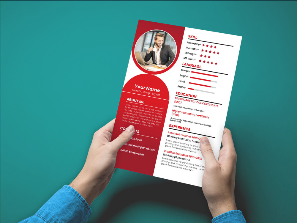 A Creative Resume Design and Professional CV, MS word, template designs ...