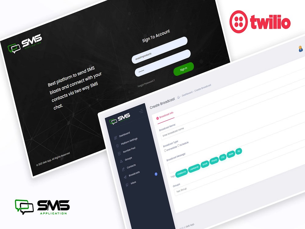 Setup twilio bulk or mass SMS marketing app and two way chat | Upwork