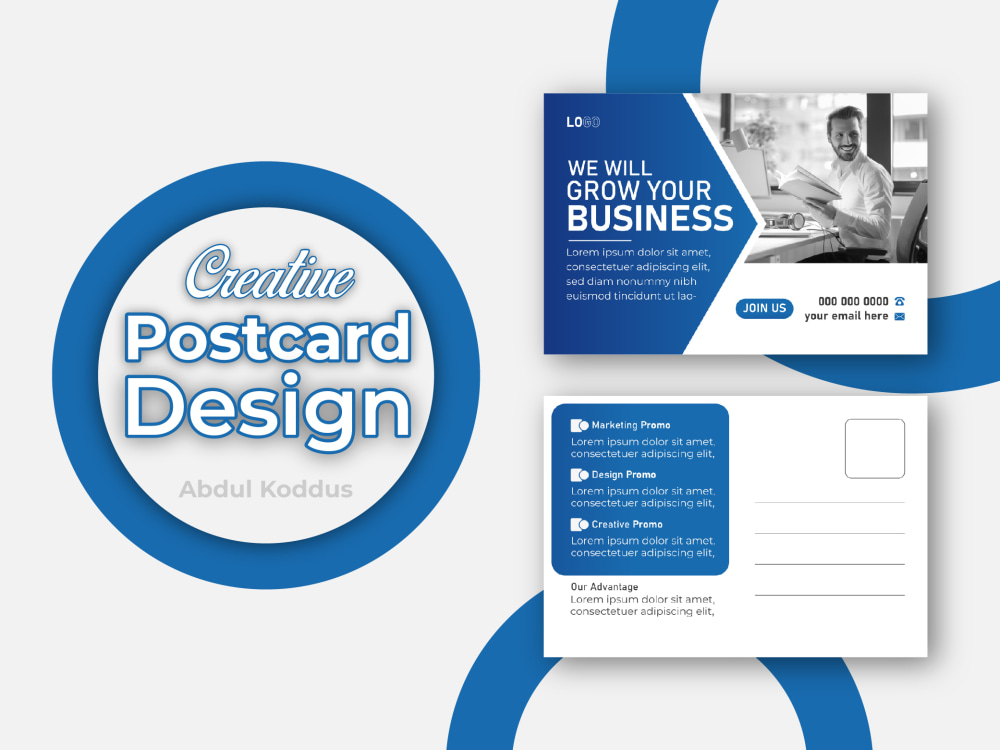 Professional Postcard design business modern minimal promotional rack ...