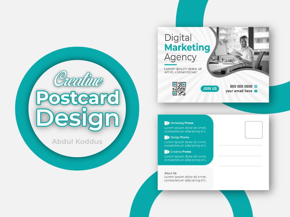Professional Postcard design business modern minimal promotional rack ...