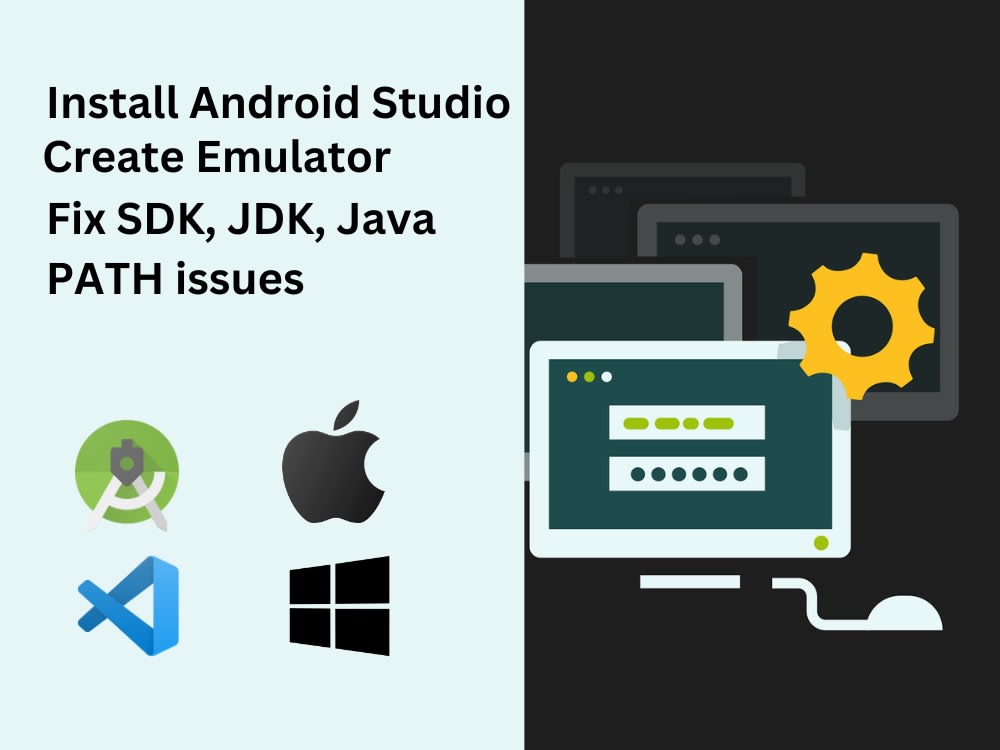 Install android studio fix jdk sdk device emulator adb path issue | Upwork