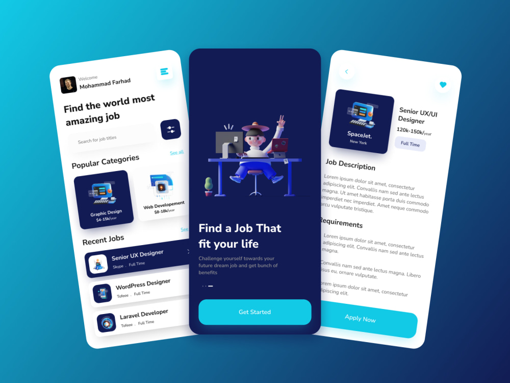Mobile app UI UX design for your android, ios app | Upwork