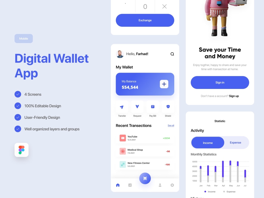 Mobile app UI UX design for your android, ios app | Upwork