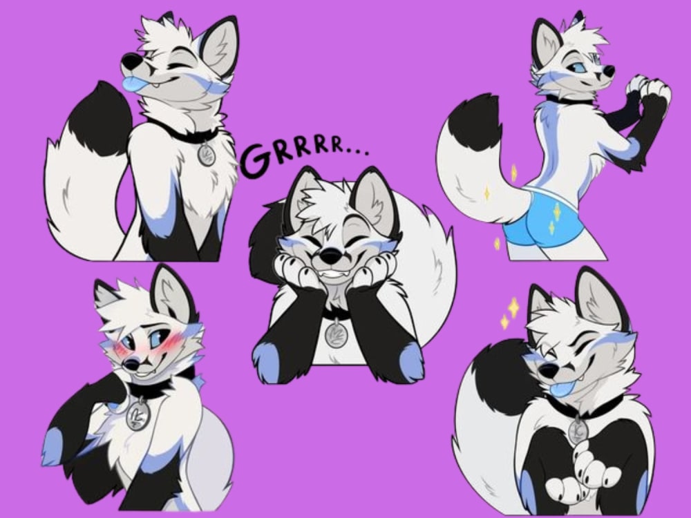 A custom furry telegram, discord, twitch stickers with or without ...