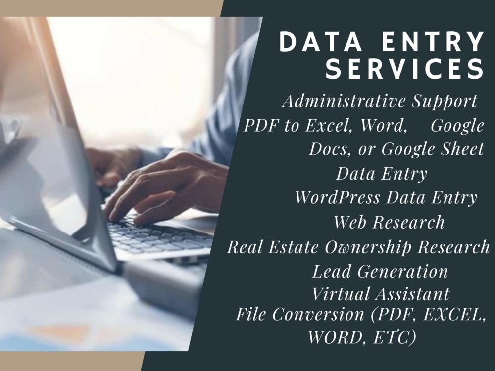 Data entry, lead generation, wordpress data entry, real estate research ...