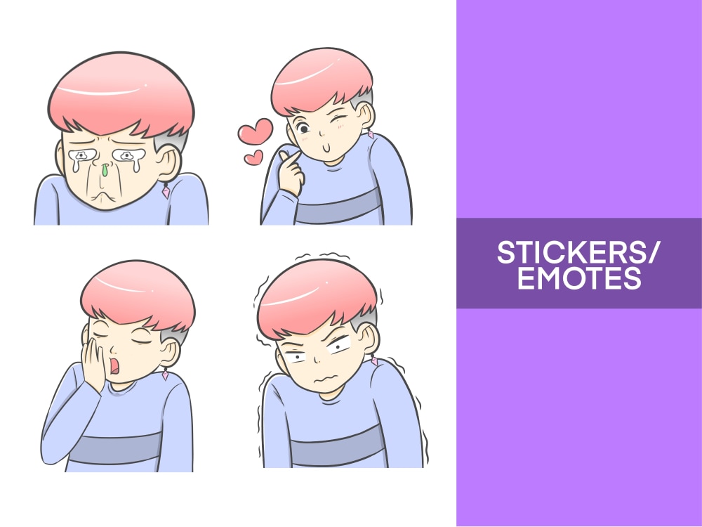 Cool 2D character design for NFTs, emotes, and stickers | Upwork