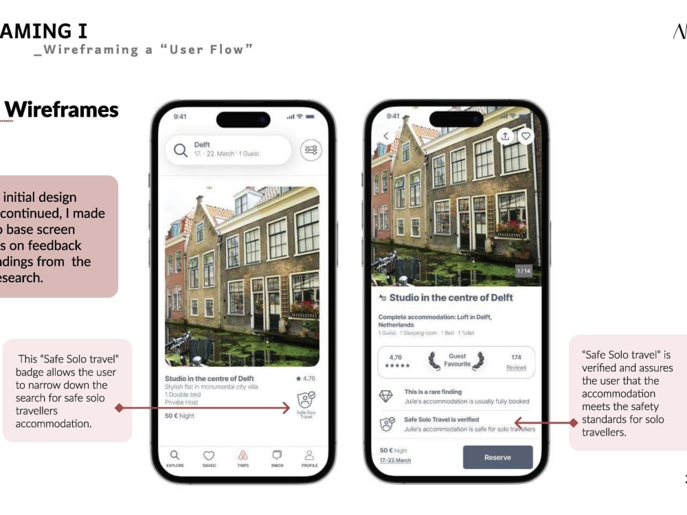 Study case_UX / UI design_Solo traveller feature for Airbnb App | Upwork