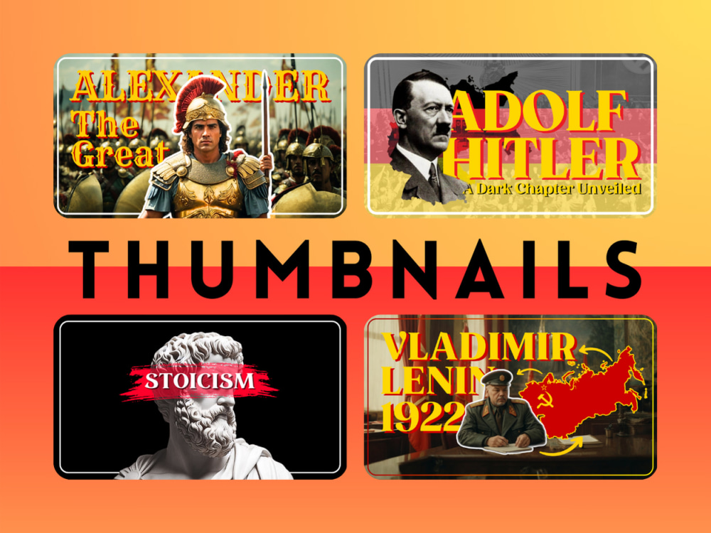 YouTube thumbnails for history channels | Upwork