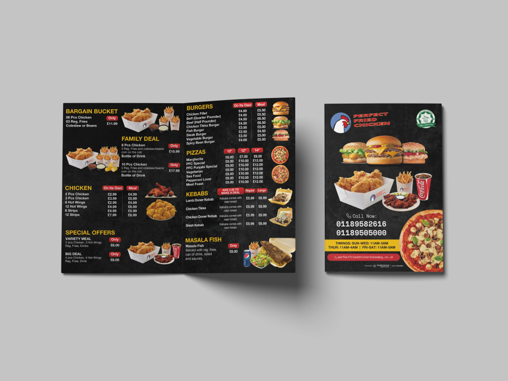 Restaurant menu card, food flyer, poster, price list, digital menu ...