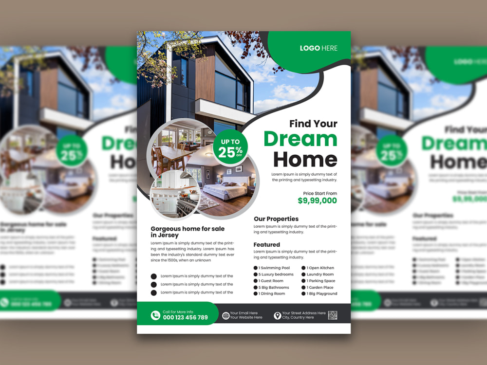 Professional and effective flyer design corporate leaflet or door ...